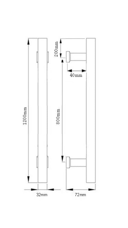 Gunmetal Stainless Steel 1200mm - Entry Door Pull Handle Set – ZMTONLINE