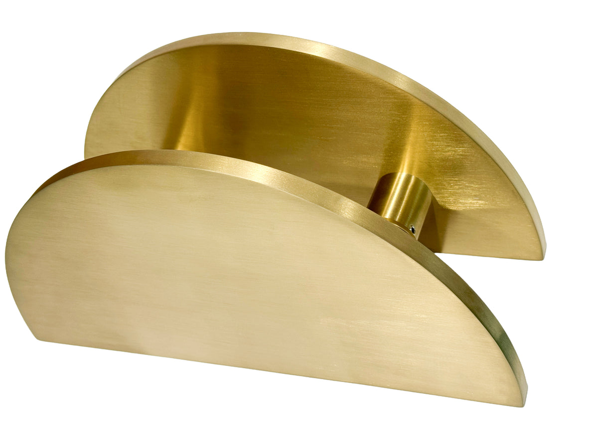 Brushed Brass Half Moon Entry Door Pull Handles- MEZZA LUNA 300 (Pair ...